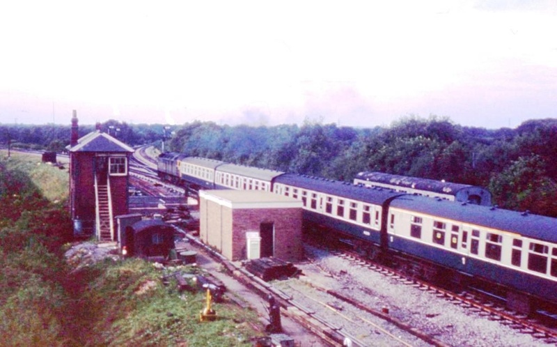 A colour view showing a main line train at Wolvercot Junction (between ...