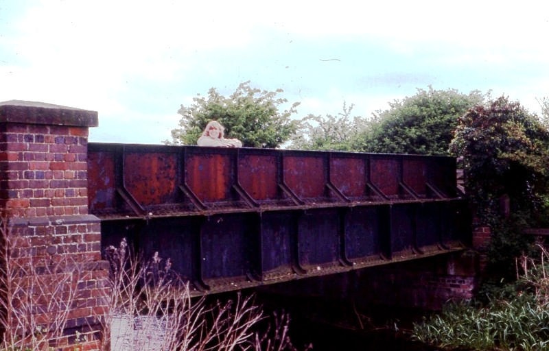 35mm colour slide showing one of the railway bridges over the River ...