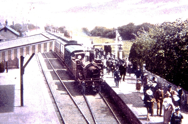 A 35mm slide showing a 1-4-0T 'Metro' tank locomotive in the down ...