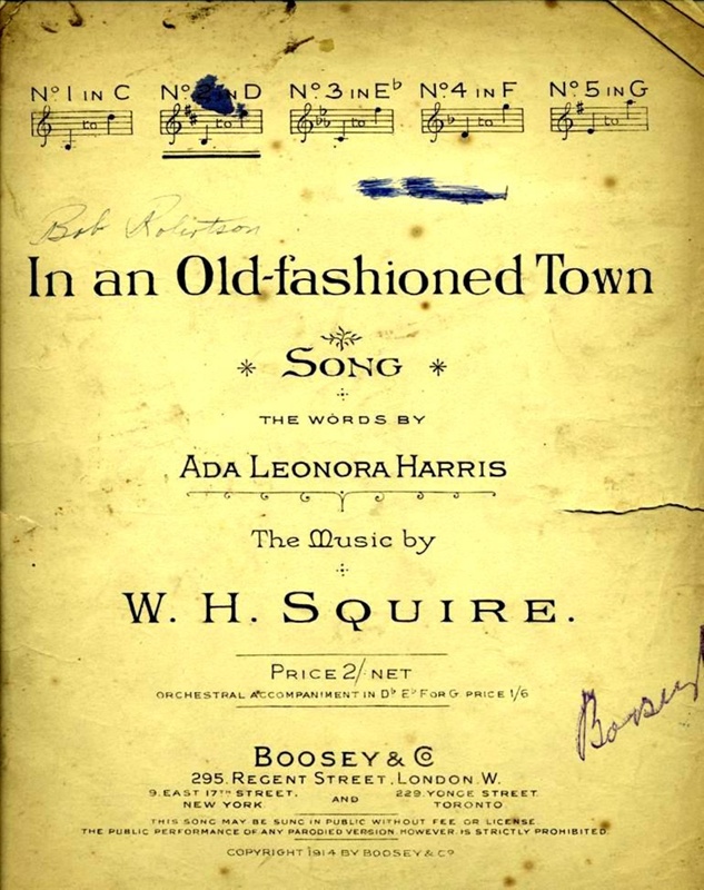 A copy of the sheet music for 'The Old Fashioned Town' with words by ...