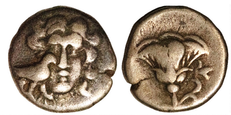 Greek Coin, Silver Drachm; 3rd century BCE or later; Asia Minor, Rhodes ...
