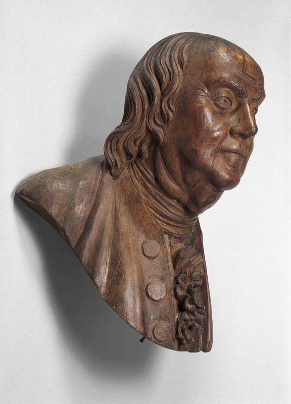 Portrait bust of Benjamin Franklin (Rush); Rush, Willliam, 1756-1833 ...