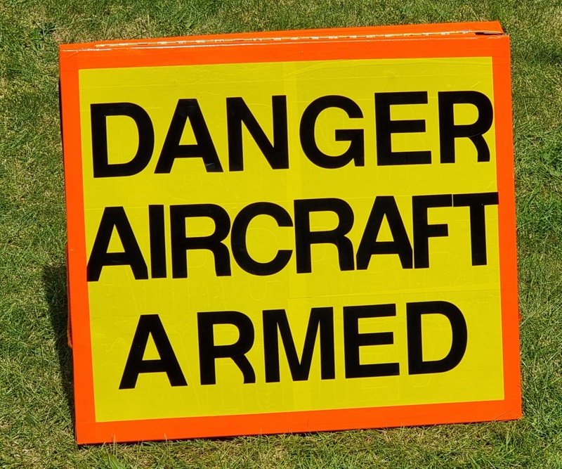 Aircraft Armed warning sign; RAF | eHive