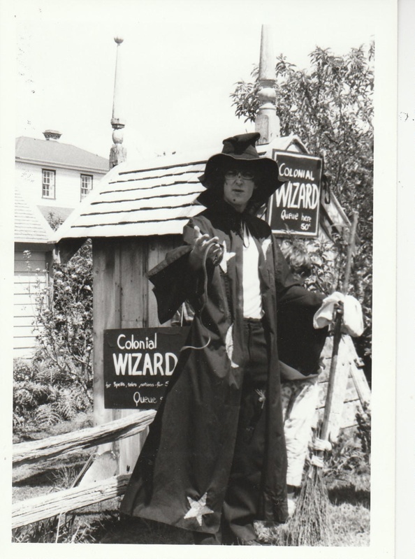 A 'wizard' standing outside his stall on a Gala day at Howick ...