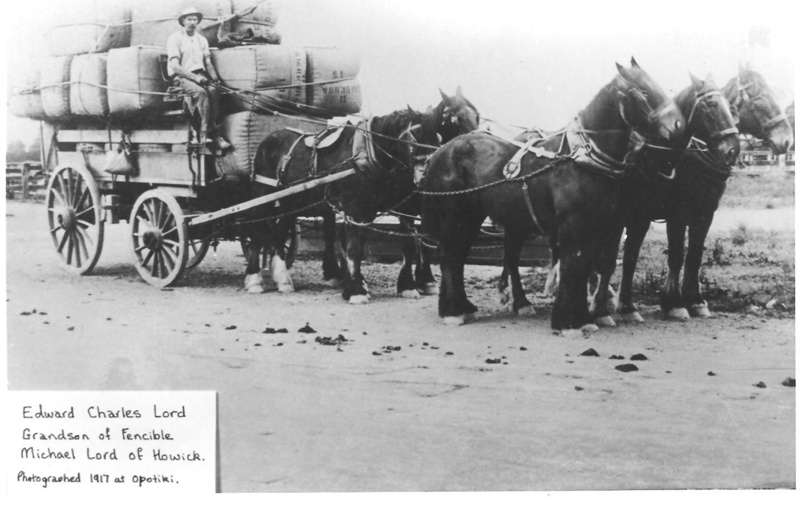 Team of Horses & wagon of hay bales - Edward Lord, Grandson of Fencible ...