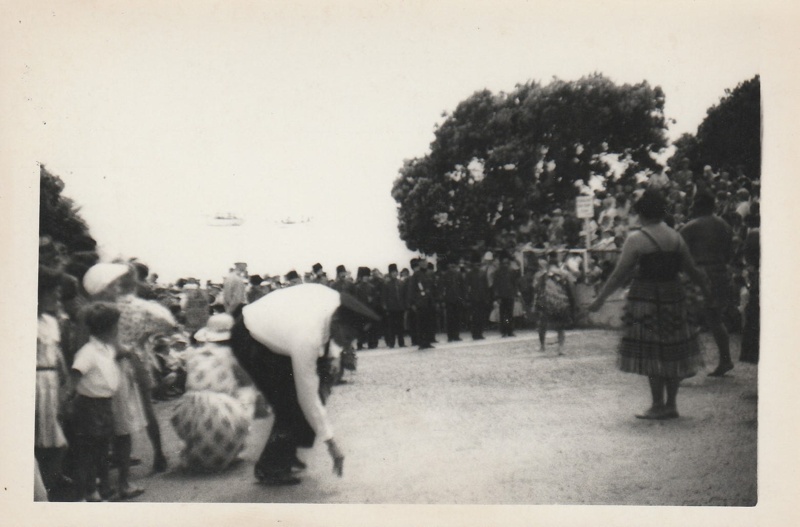 Maori challenge (wero) to the settlers on Howick Beach in the 1947 ...