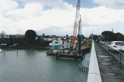 The new Tamaki River bridge which will become a bus lane, under ...