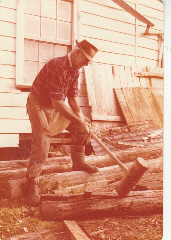 Arthur White splitting rails for a post and rail fence in Howick ...