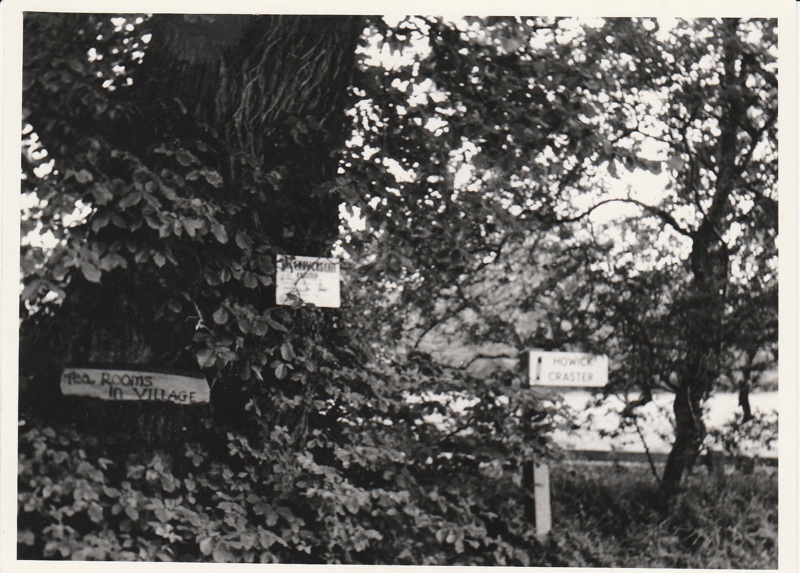Signs at the entrance to.Howick Village in Northumbria on the road from ...