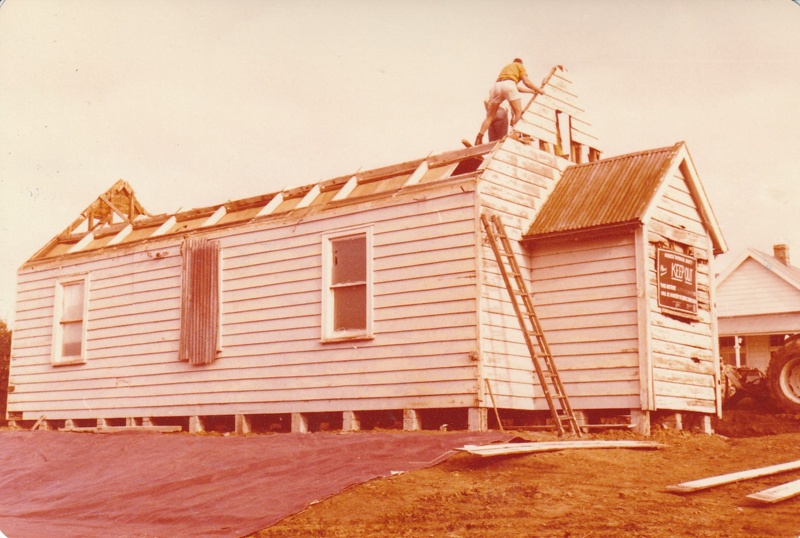 Ararimu Valley School at Howick Historical Village. The plastic sheet ...