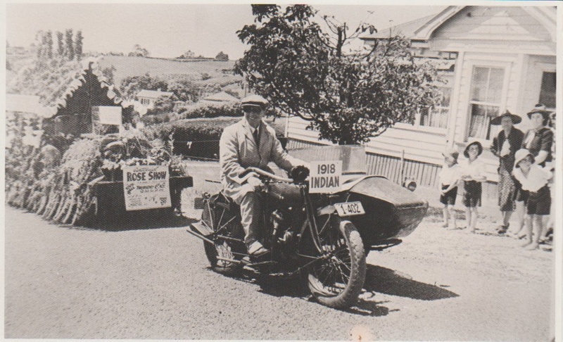 James Isaac Grigg on his 1918 Indian Motorcycle; 1947; 2017.413.17 | eHive
