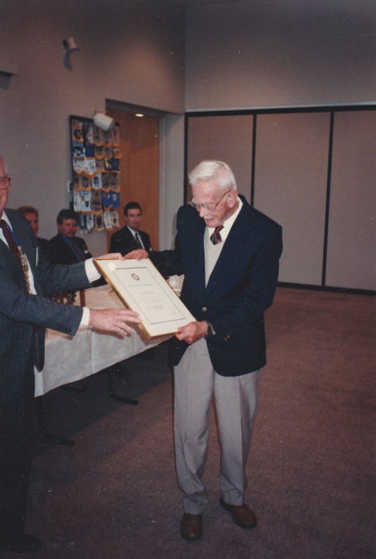 Geoffrey Fairfield receiving an award.; 2018.333.77 | eHive