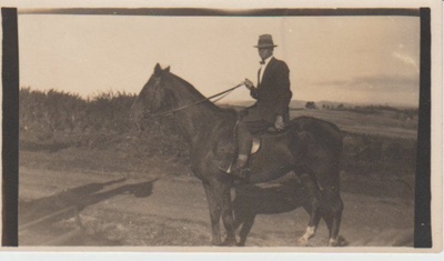 Keith Hattaway on his horse on Botany Road; c1930; 2017.442.27 | eHive
