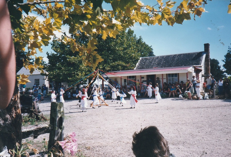 Maypole dancing in front of Brindle Cottage at Howick Historical ...