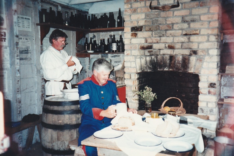 Volinteers dresses as landlord and a Fencible inside the Howick Arms ...