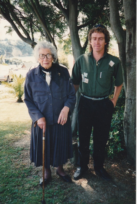 Mrs Zister, a Kuia of Ngai Tai and her aide.; La Roche, Alan; P2022.96. ...