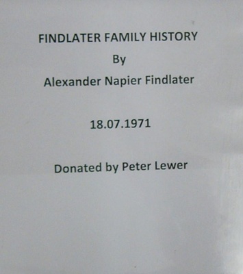 Findlater Family History by A.N. Findlater; Findlater A. N.; 18.07.1971 ...