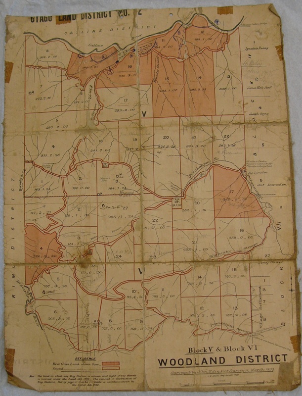 Map: Block 5 and 6 Woodland Survey District, Otago Land District No. 2 ...