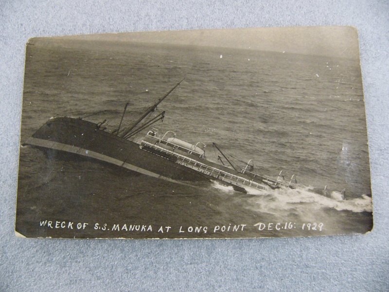 Photograph - ss Manuka on rocks at Long Point. December 16th, 1929 ...