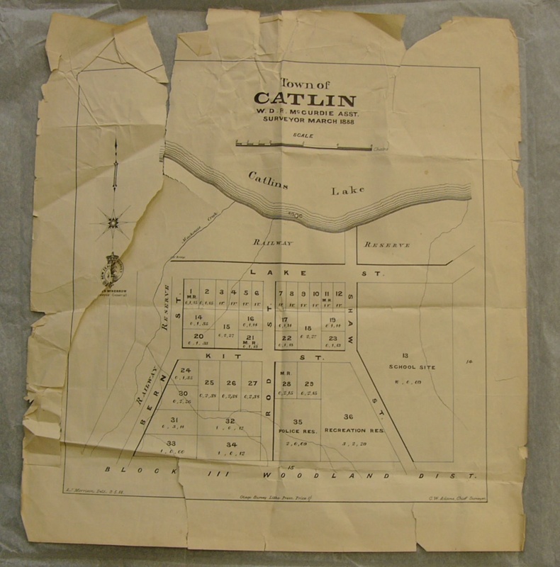 Town of Catlin - plan; McMurdie, W D R; March 1888; 0000.1020 | eHive