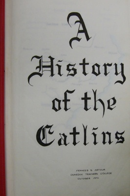 Genealogical document, A History of the Catlins, Frances S Arthur ...