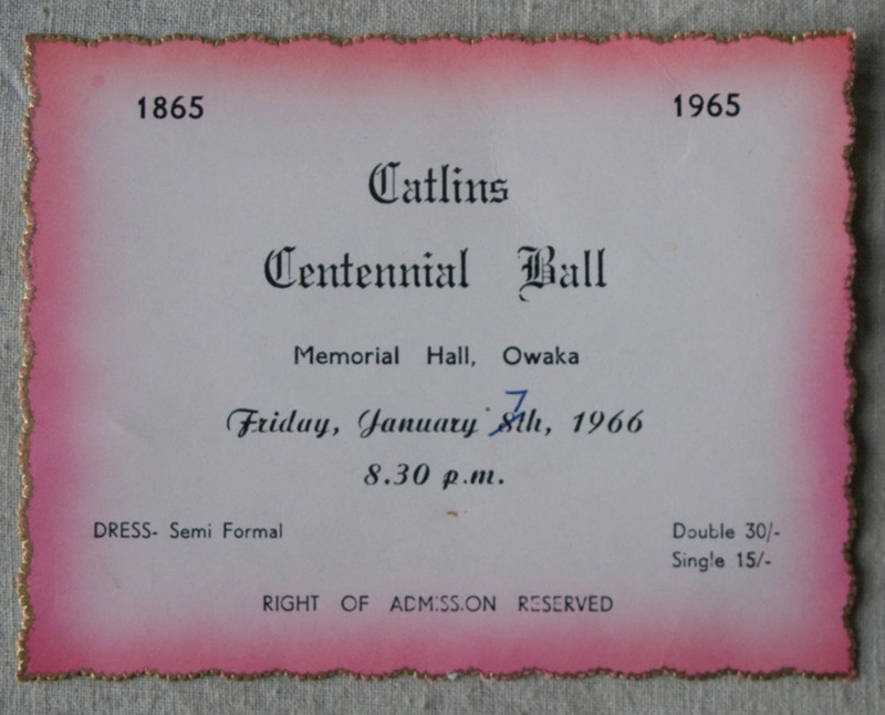 Ticket, Catlins Centennial Ball, 1966; [?]; 1965; 2010.429.17 | eHive