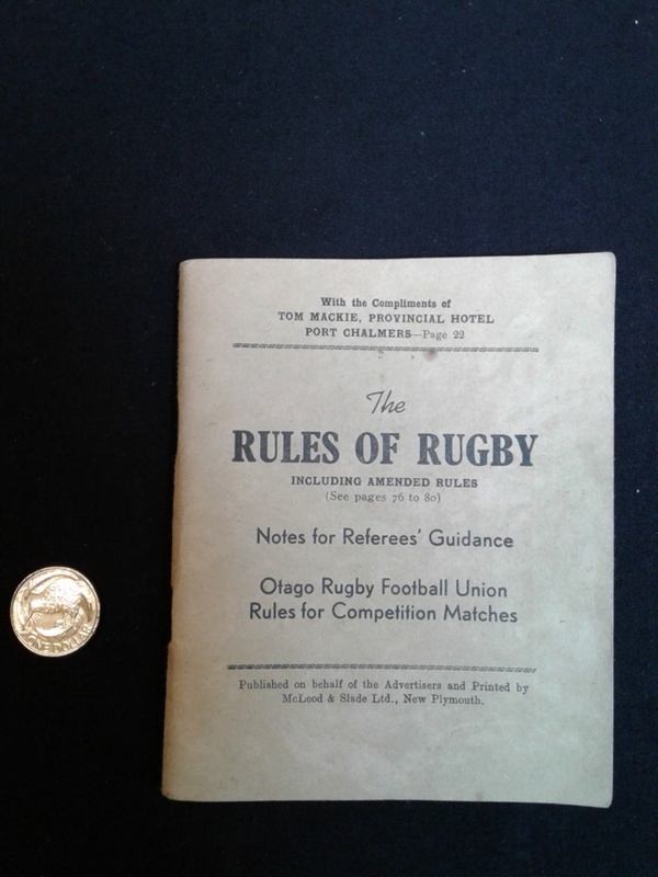 Rugby Rules Booklet; McLeod and Slade Ltd; 0000.0694 | eHive