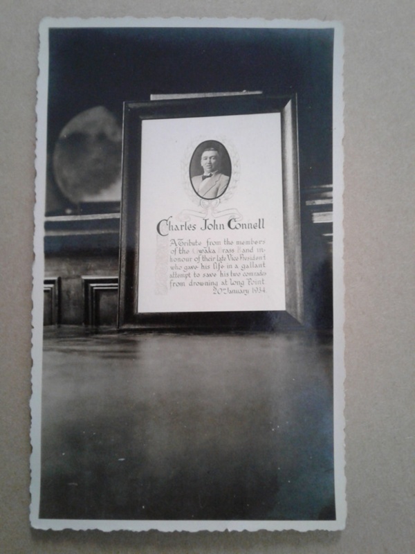 Photograph of Certificate of Tribute for Charles John Connell, drowned ...