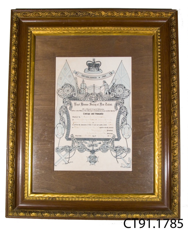 Certificate of appreciation [Edward Paterson]; Royal Humane Society of ...