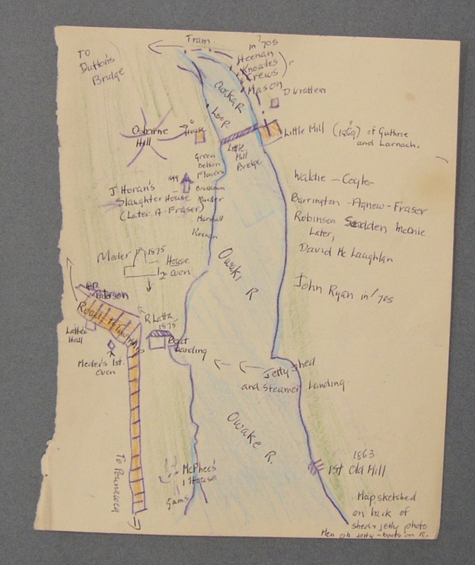 Hand drawn map: Early settlers around Owaka River ; 0000.1006 | eHive
