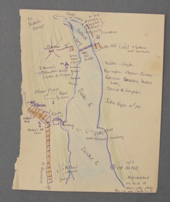 Hand drawn map: Early settlers around Owaka River ; 0000.1006 | eHive