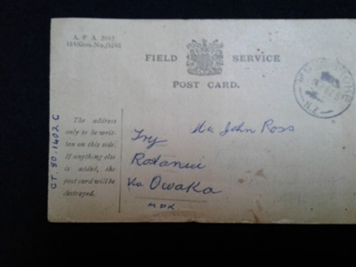Field Service Postcard WW1; May 1915; CT80.1402C | eHive