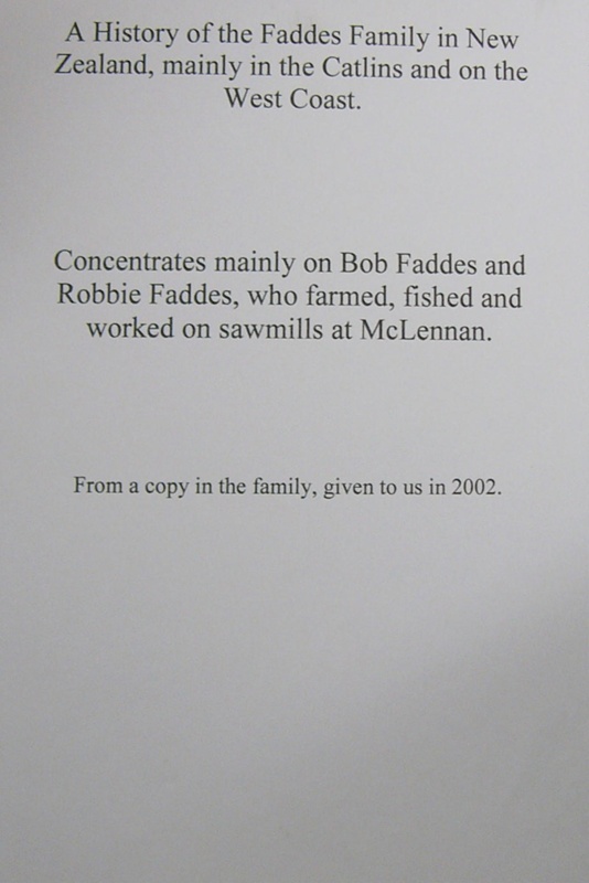 Genealogical document, Faddes Family of Maclennan, History; 2010.140 ...