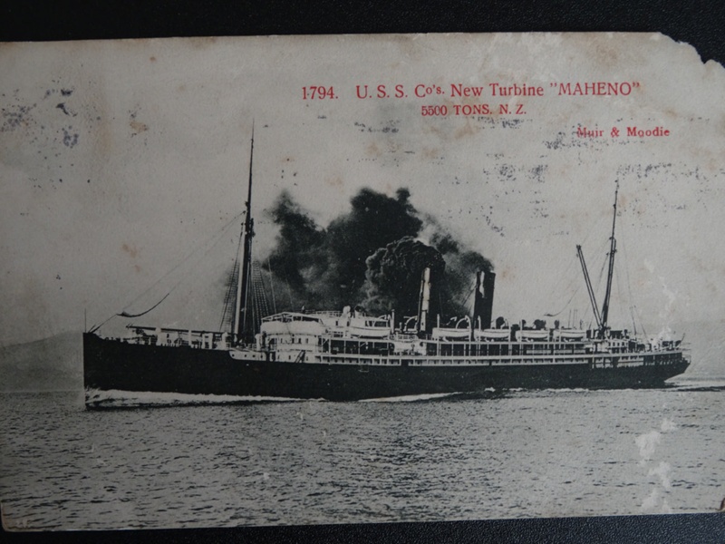 "Maheno", ship c1915, postcard; Muir & Moodie; unknown; 1915; 0000.0438 ...