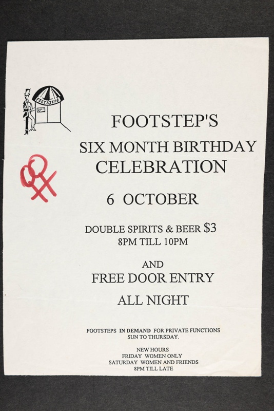 Flyer, Footsteps Club bar; Footsteps; 33_19_0013 | eHive