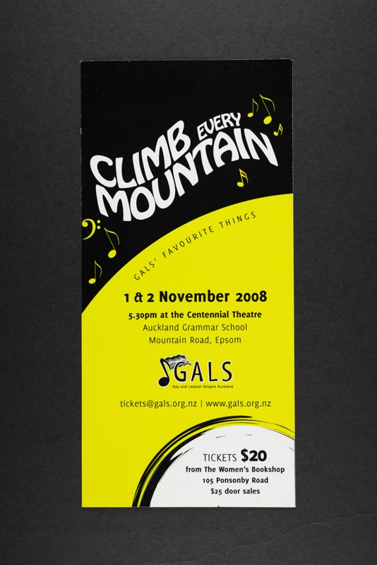 Flyer, for 'Climb Ever Mountain' Concert by GALS; GALS; 2008; 33_17.94 ...