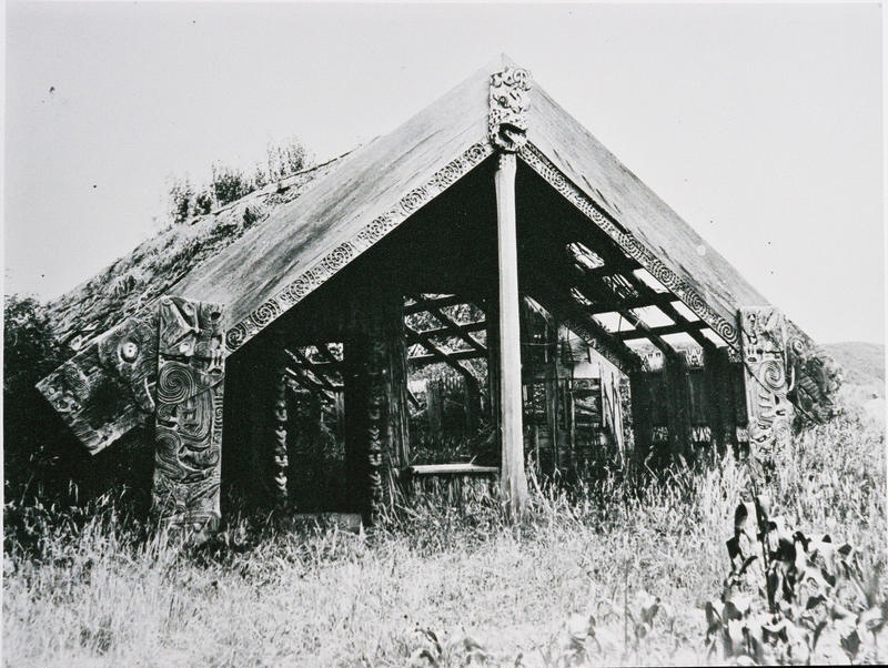 Ruins of Te Arawa House, Awahou.; Payton, Edward W.; Circa 1890; CP-6 ...