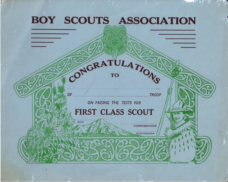 1940 Coleman designed Scout Certificates | eHive