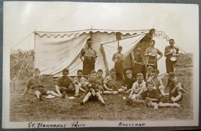 1920's St Barnabas Scouts of Mt. Eden Auckland in camp | eHive