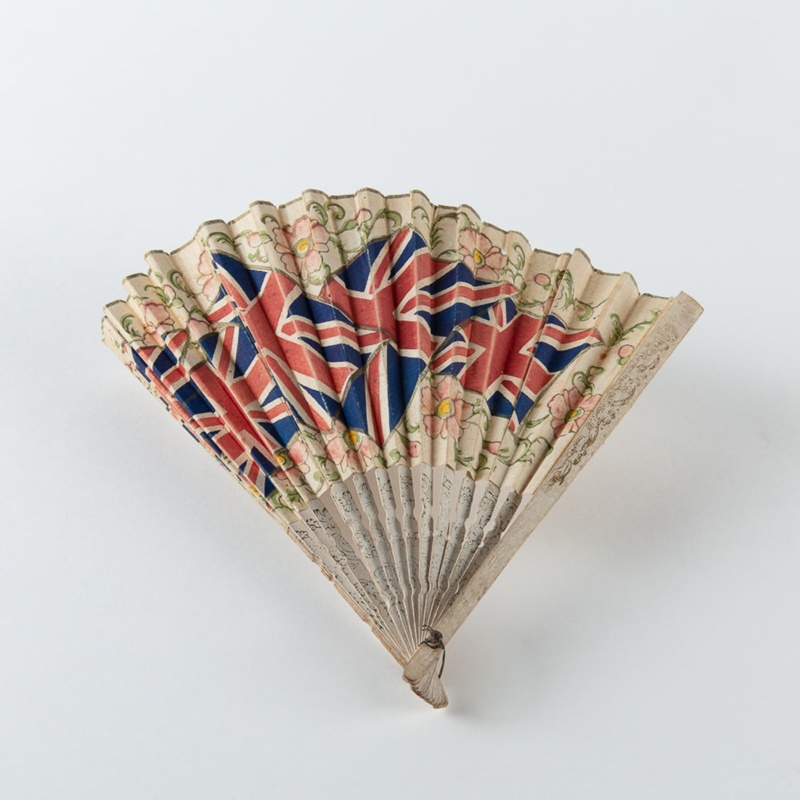 Fan, Hand with Union Jack Design; Unknown manufacturer; 1910-1920; WY ...