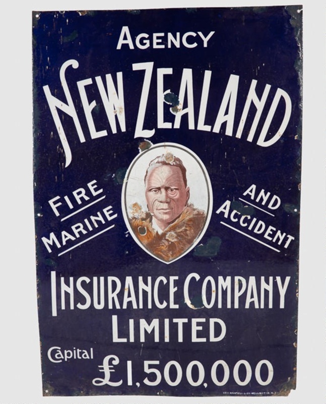 Sign, New Zealand Insurance Company; Geo. Hadfield & Co; 1930-1975; WY ...