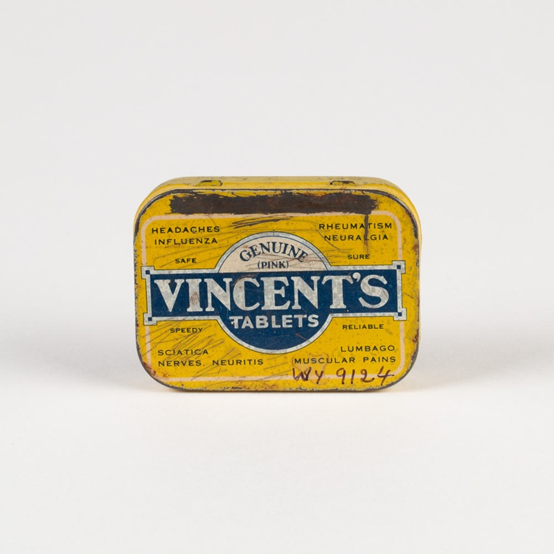 Medicine, 'Vincent's' Tablets Tin; Salmond & Spraggon Ltd.; 1940-1950 ...