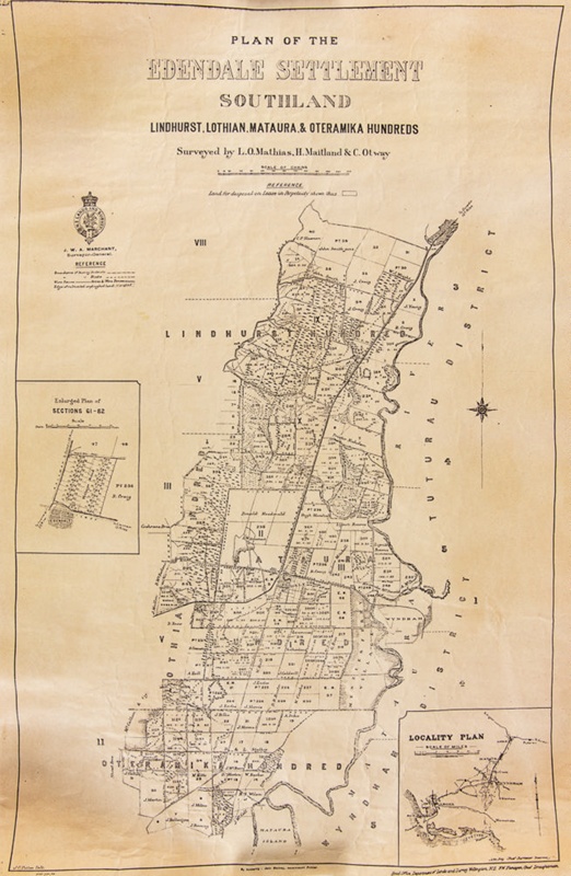 Map, Plan of Edendale settlement, Southland; Department of Lands and ...