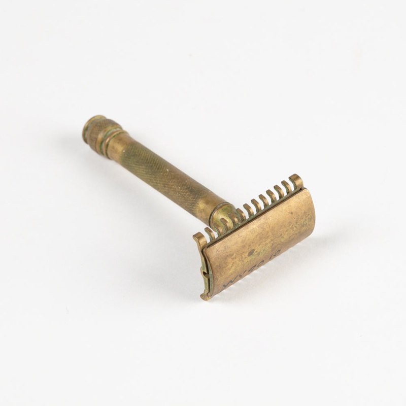 Razor, Brass Safety Razor; Unknown manufacturer; 1920-1930; WY.1990.10 ...