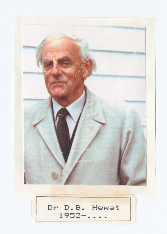 Photograph, Dr D.B. Hewat; Unknown photographer; 1970-1975; WY.0000. ...