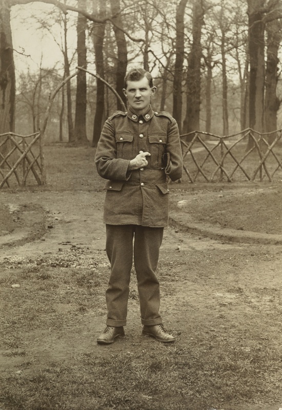 Untitled [full length portrait of a returned WWI serviceman with ...