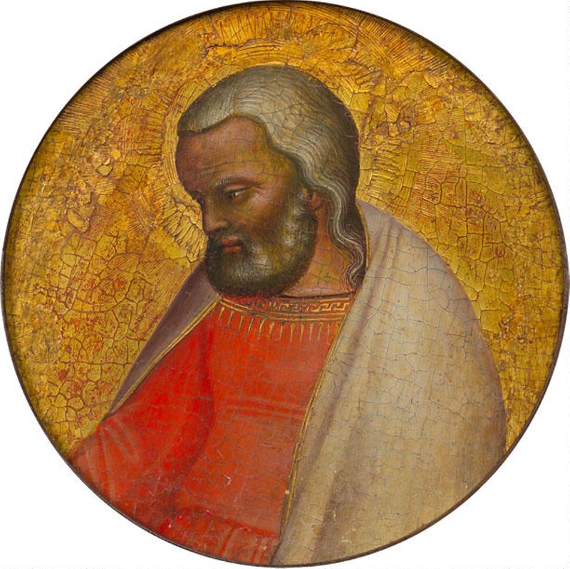 Head and Shoulders of a Bearded Saint ; Antonio Veneziano; c 1380; 122 ...