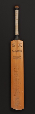 Bat (Signed): England & New Zealand teams, 1949; Stuart Surridge & Co ...