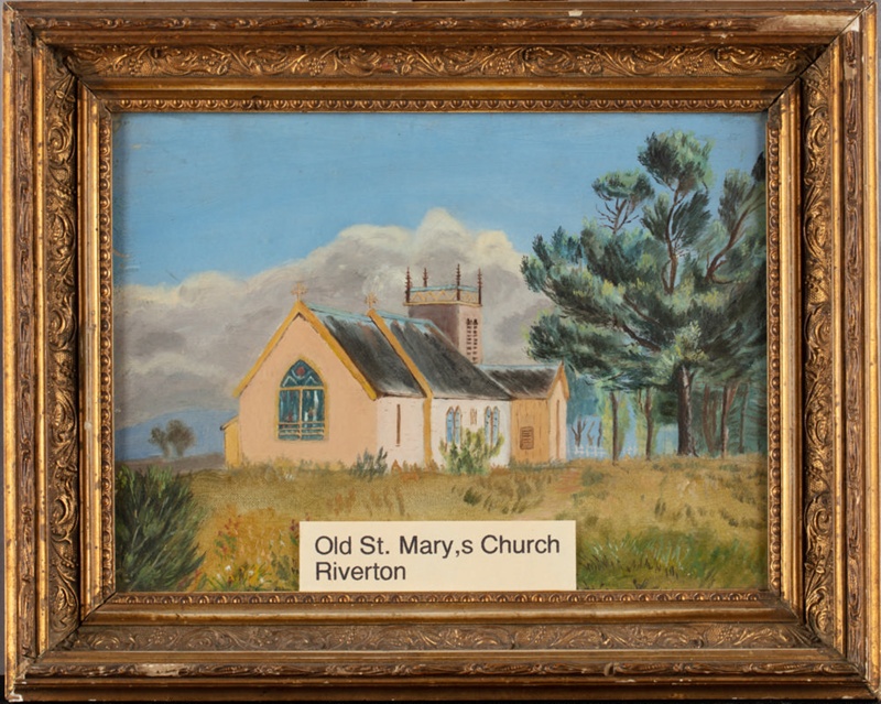 Framed painting, Saint Mary's Anglican Church, Riverton; Unknown artist ...