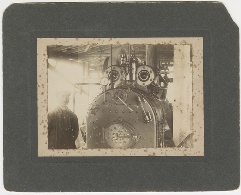 Photograph, Man with steam engine; Unknown photographer; 1900-1910; RI ...
